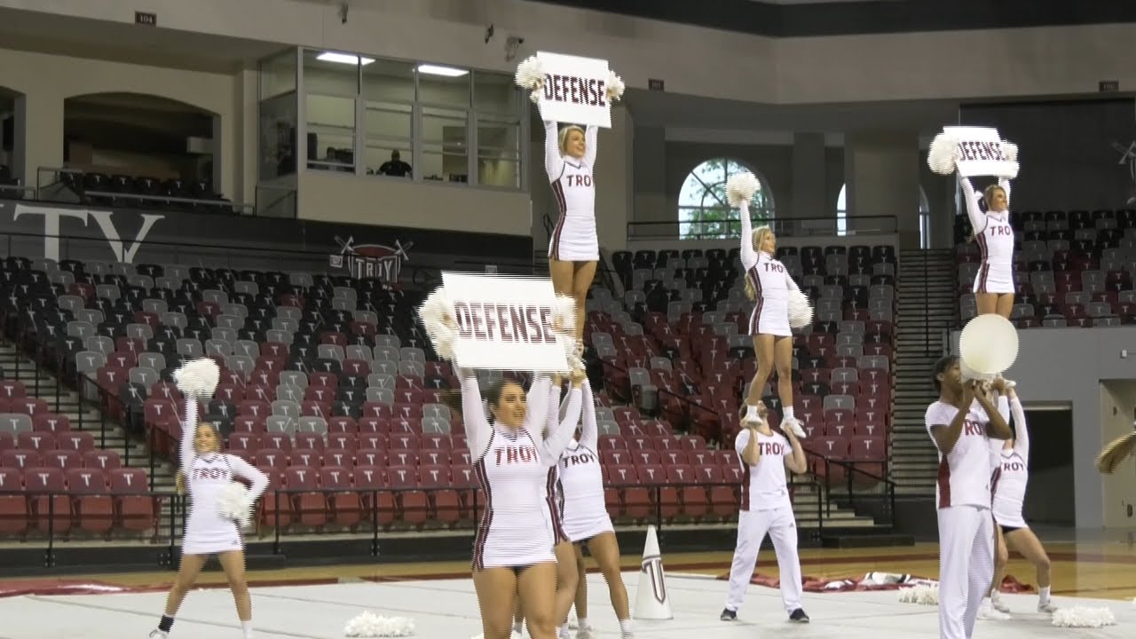 TROY Cheerleaders perform socially distant routine for UCA national ...