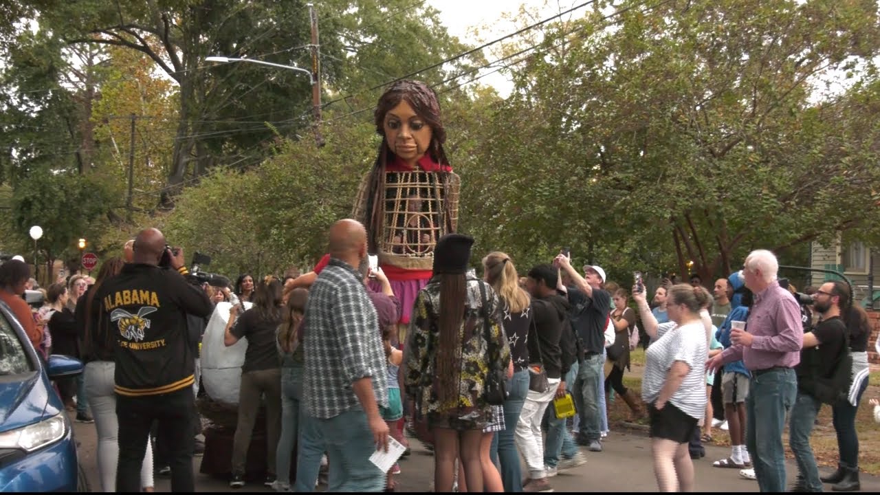 12-foot tall puppet, Little Amal, makes stop in Montgomery - TrojanVision