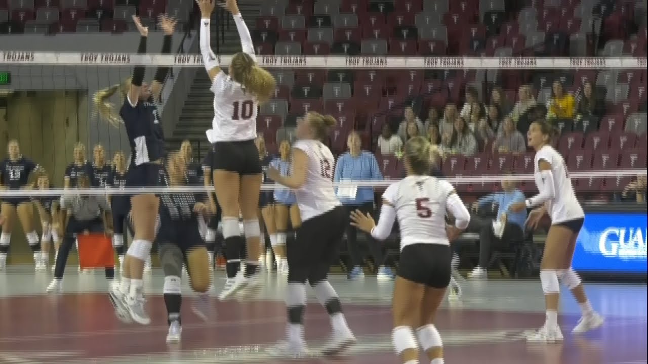 Troy Volleyball sweeps The Citadel in front of fans at home - TrojanVision
