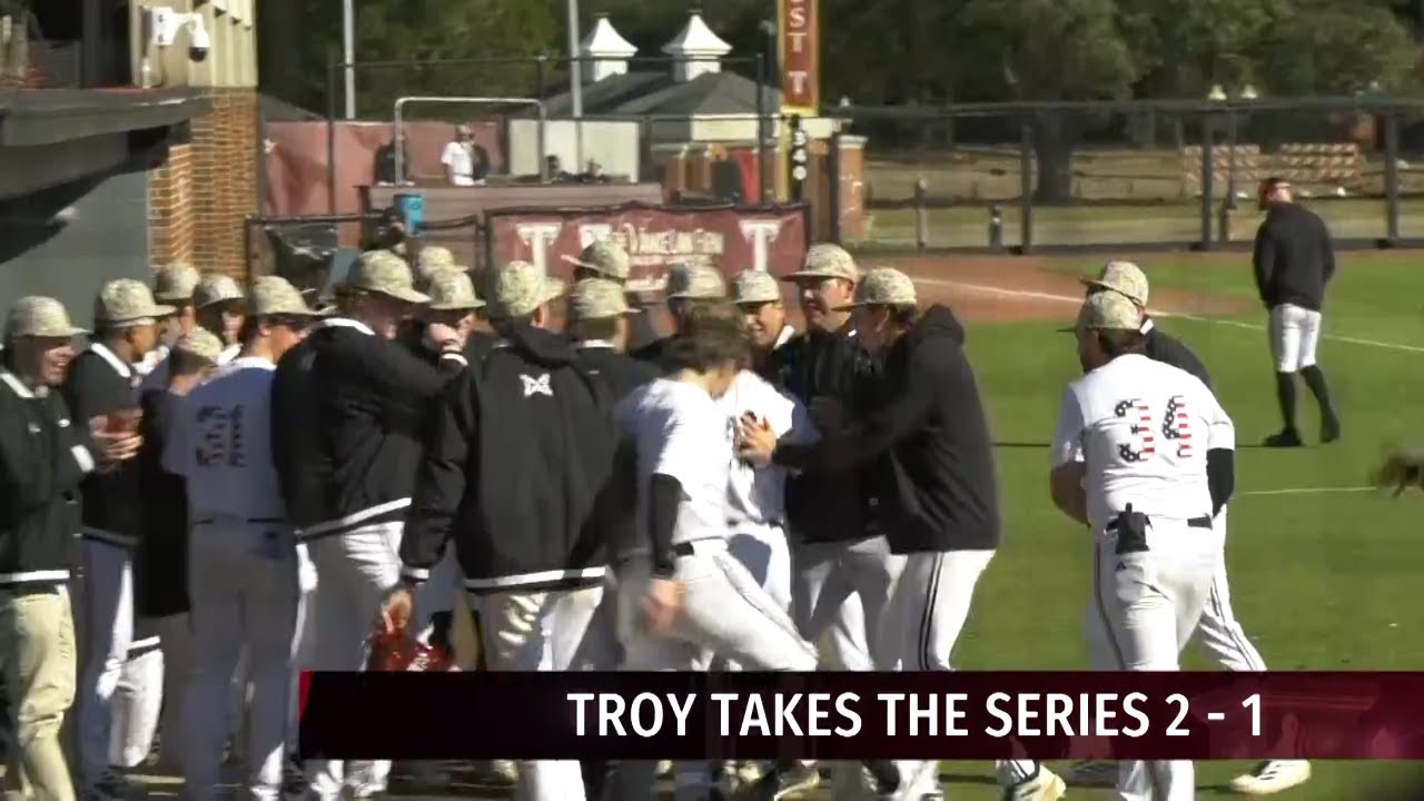 Troy Baseball beats Campbell during a series home opener - TrojanVision