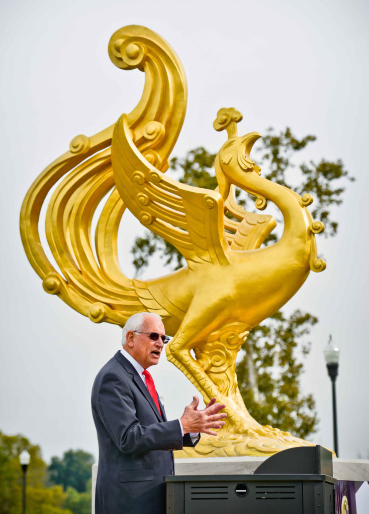 Troy University, Phenix City officials unveil statue of Phoenix along ...