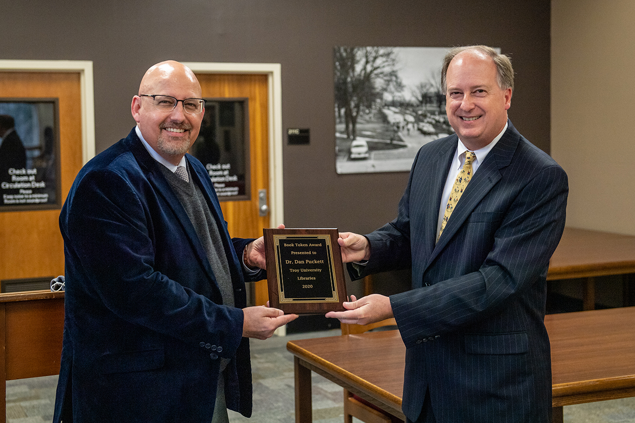 Puckett honored with Troy University’s Book Token Award - Troy Today