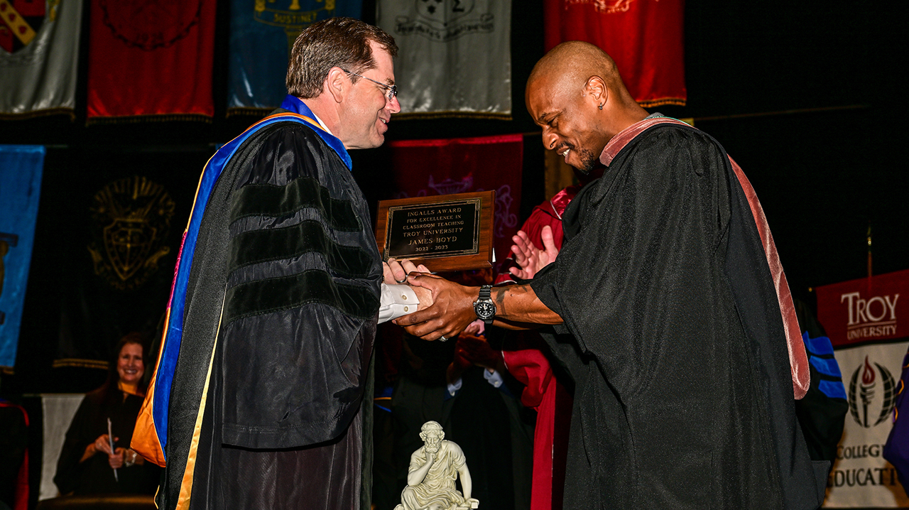 Boyd receives Troy University’s Ingalls Award for Excellence in ...